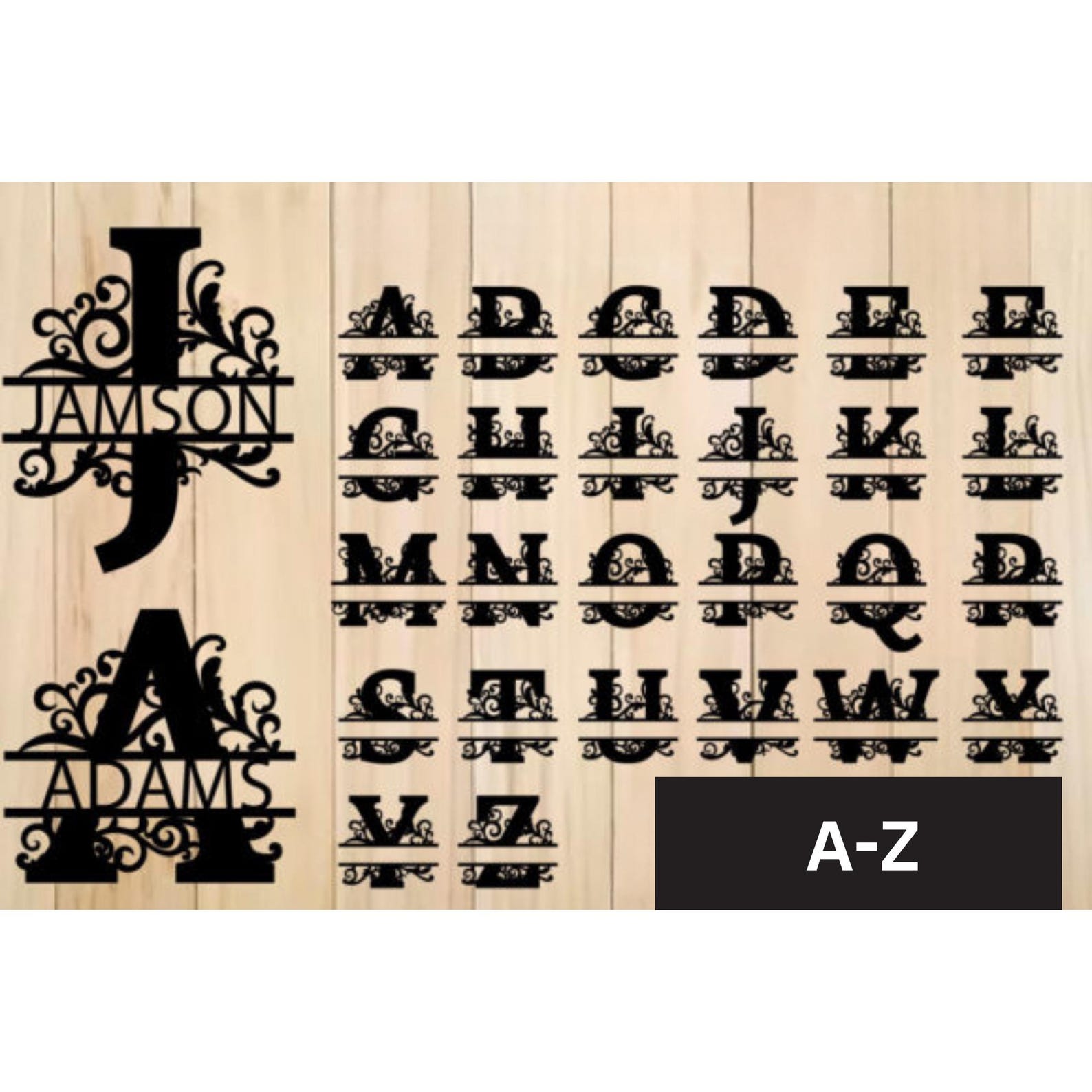 Custom Monogram Address Sign Split Letter Name & Street Number Metal ...