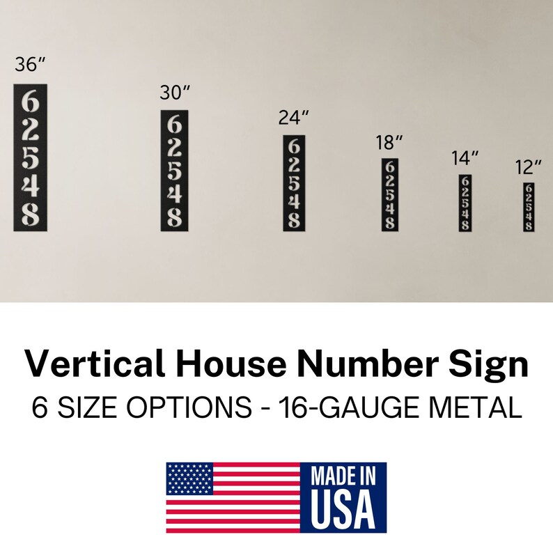 Mid Century Modern Vertical Metal House Number Sign - Custom Address ...