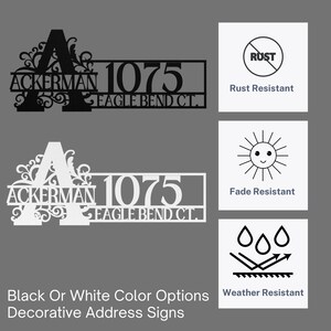 Personalized Monogram Address Sign - Split Letter Name & Street Number ...