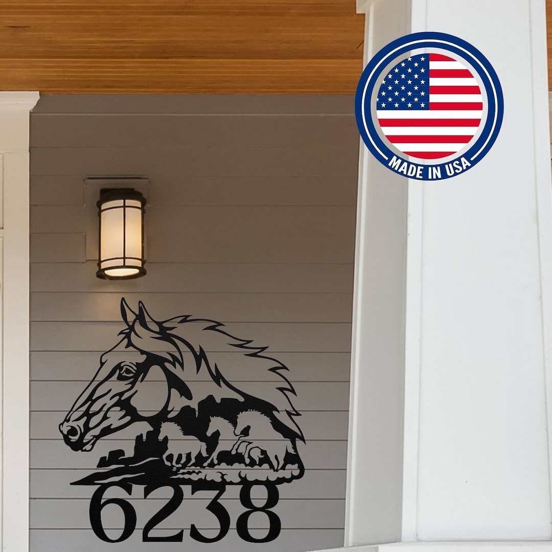 Personalized Horse Metal Address Sign, Horse Sign, Horse Lovers Gift ...