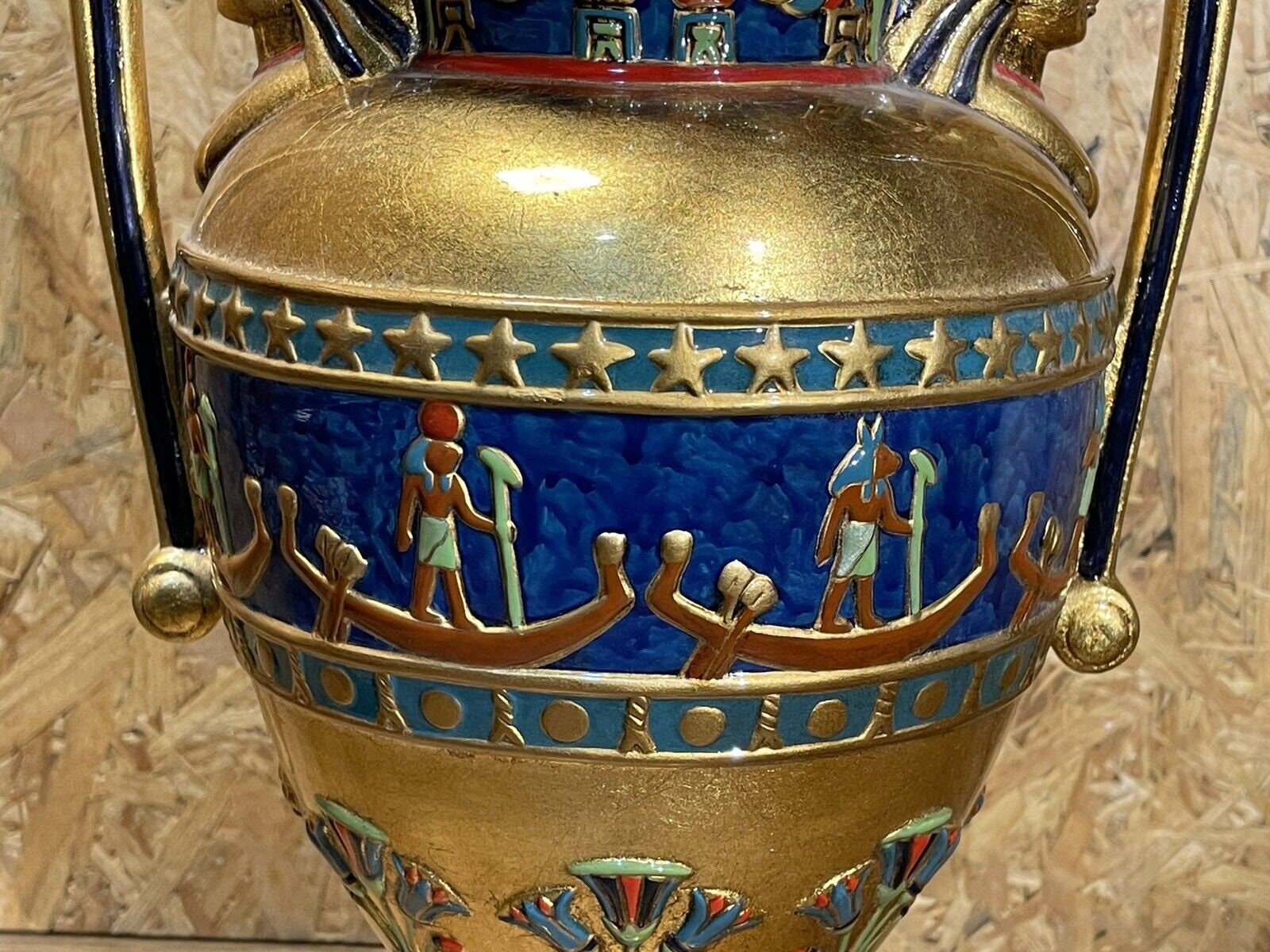 Superb Large Vase Amphora Decor Egyptian, Golden, Veronese 2003, Ethnic ...