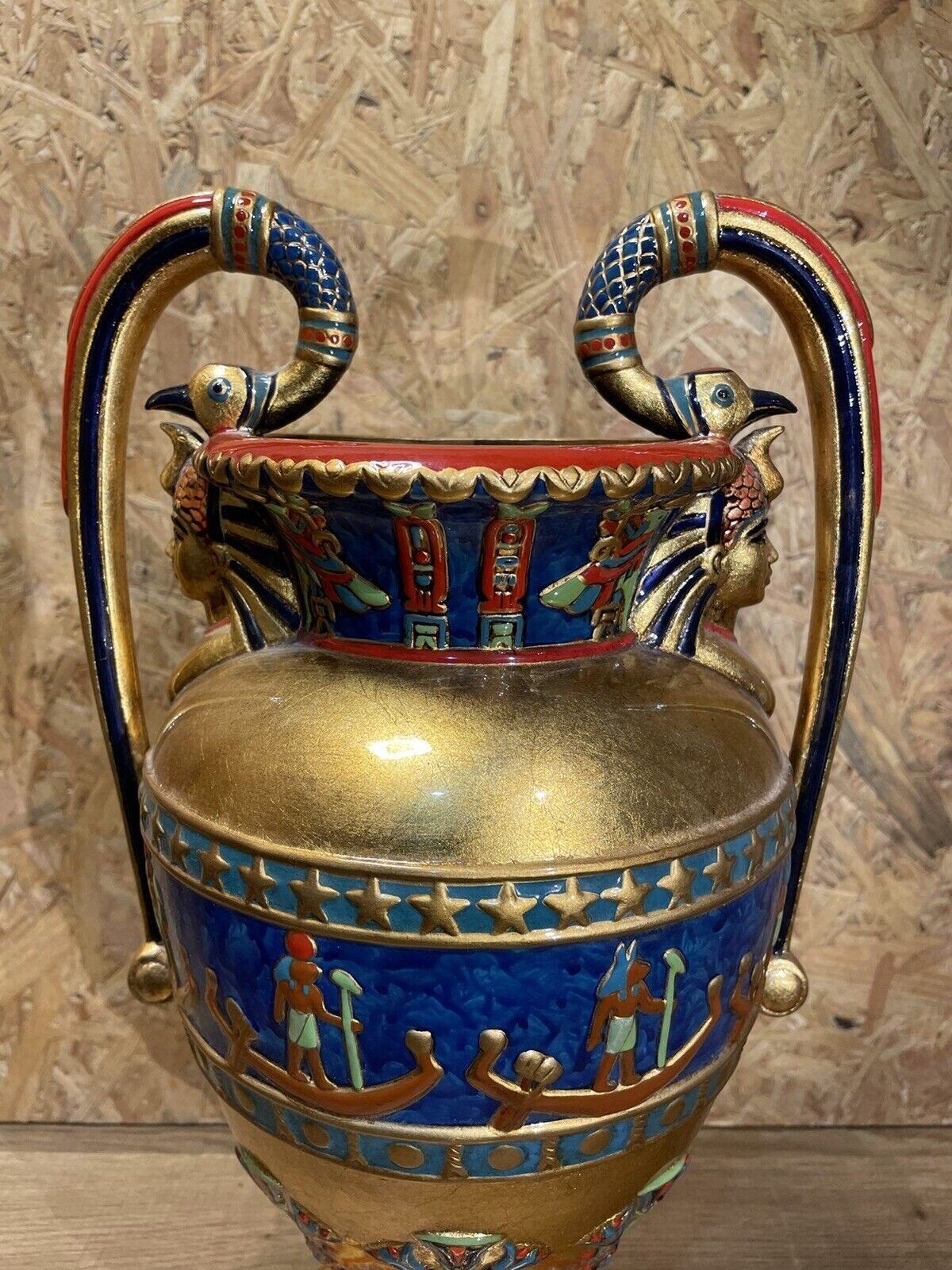 Superb Large Vase Amphora Decor Egyptian, Golden, Veronese 2003, Ethnic ...