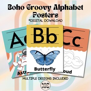 BOHO Groovy Alphabet Posters | Classroom Printables | Classroom Decor ...