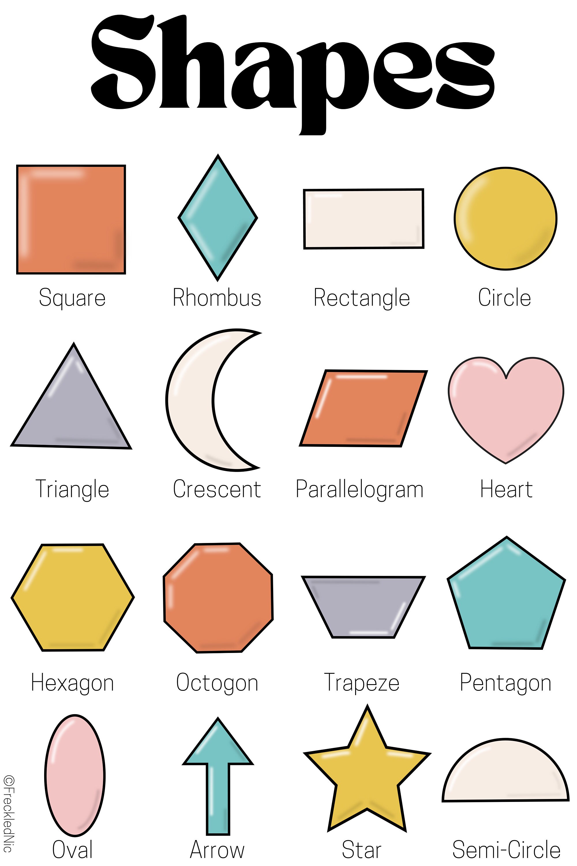 Boho Groovy Shapes Poster Bundle - Etsy