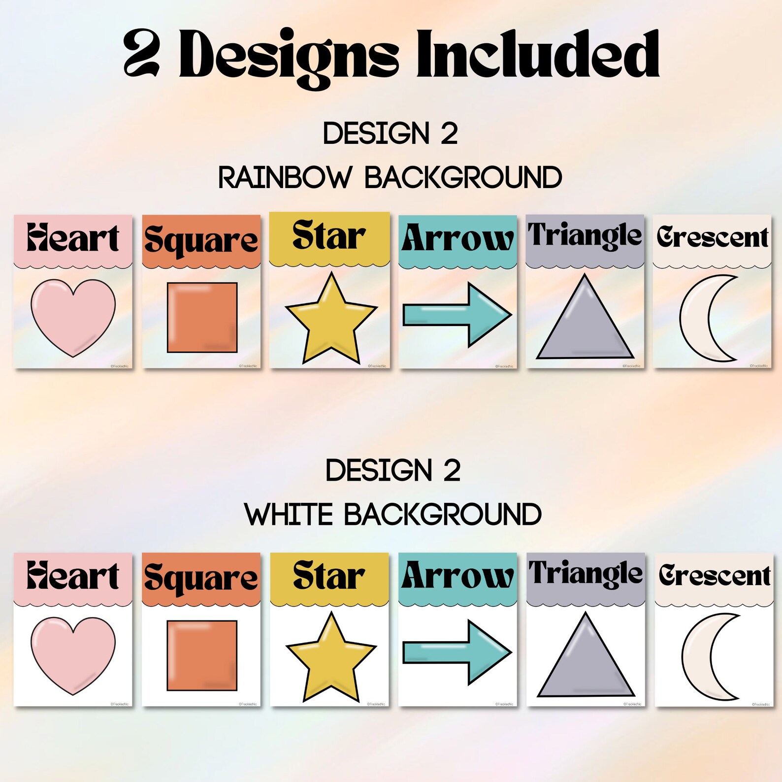 Boho Groovy Shape Posters / Flashcards - Etsy