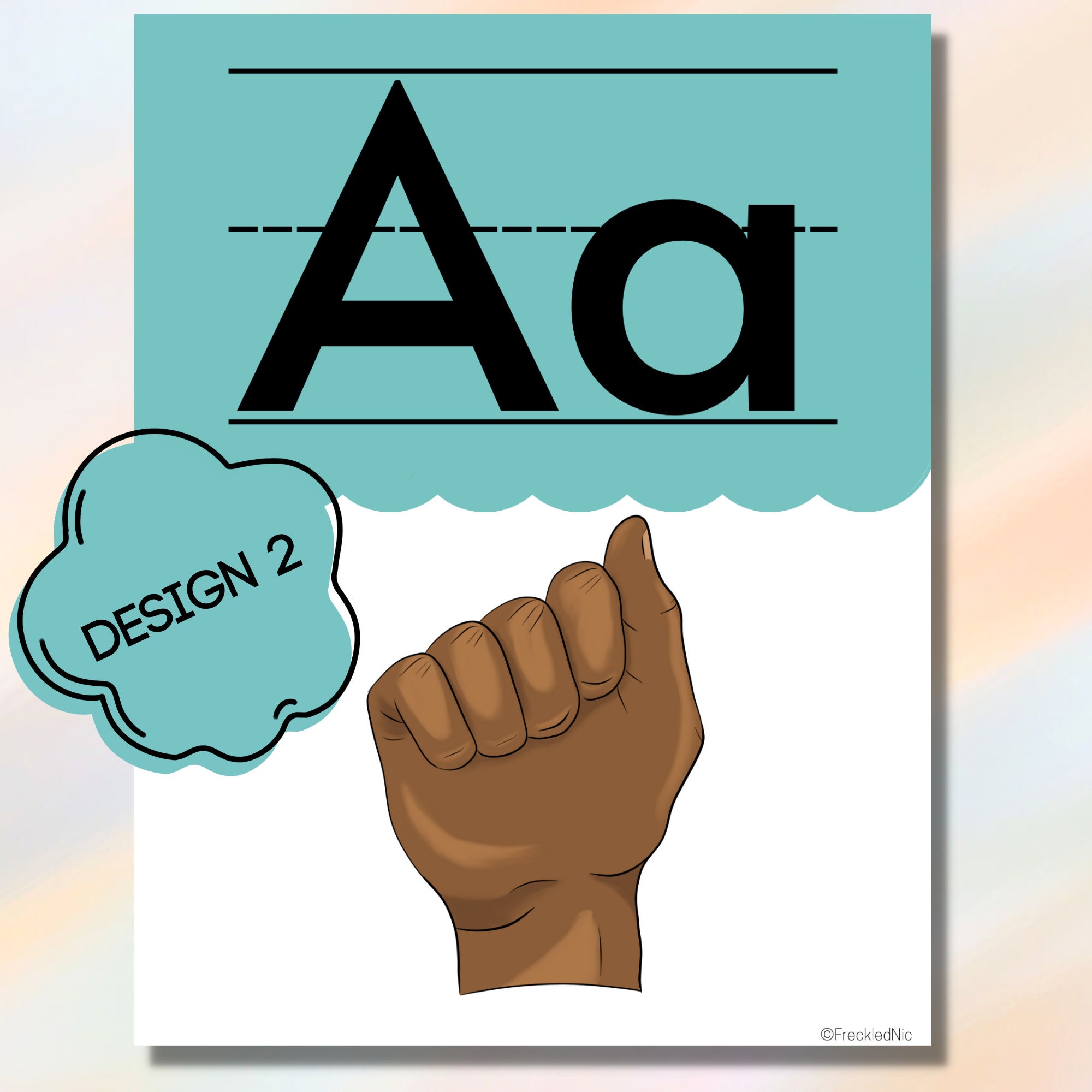 Boho Groovy Alphabet ASL Posters - Etsy