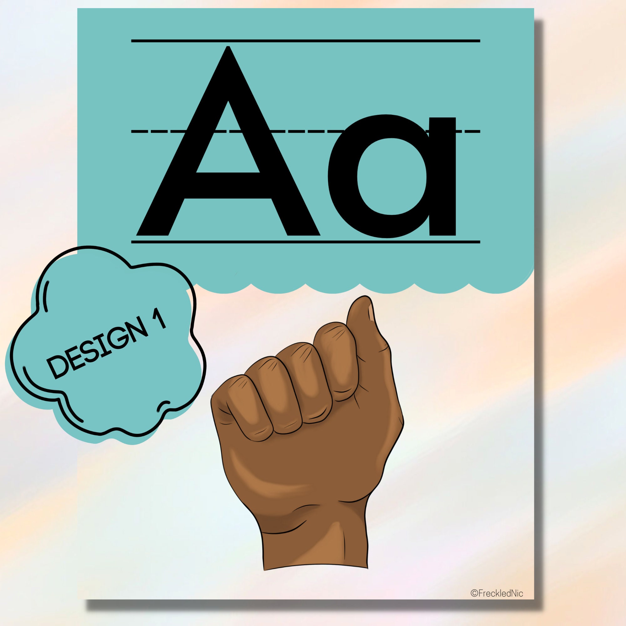 Boho Groovy Alphabet ASL Posters - Etsy