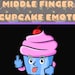 Middle Finger Cupcake Emote / Sub Emote / Twitch / Flipping the Bird ...