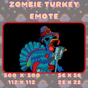 Animated Zombie Turkey Emote / Rockstar / Twitch / Thanksgiving ...