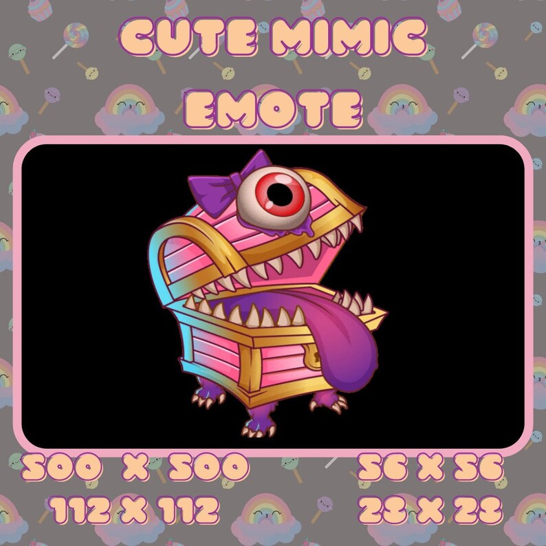Animated Mimic Emote / Sub Emote / Twitch / Treasure / Discord / Bit ...