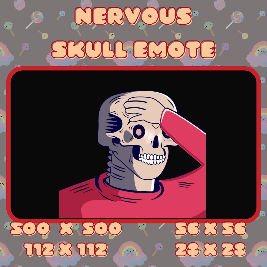 Animated Nervous Skull Emote / Sub Emote / Twitch / Halloween / Discord ...