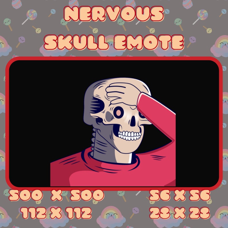 Animated Nervous Skull Emote / Sub Emote / Twitch / Halloween / Discord ...