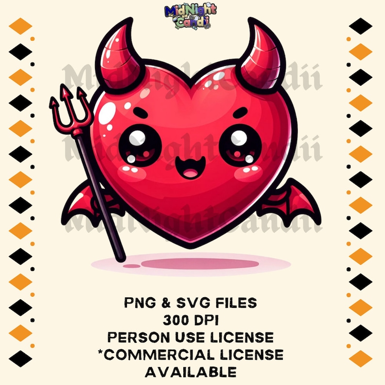 Valentines Heart Devil SVG/PNG / Designs / Illustration / Vector ...
