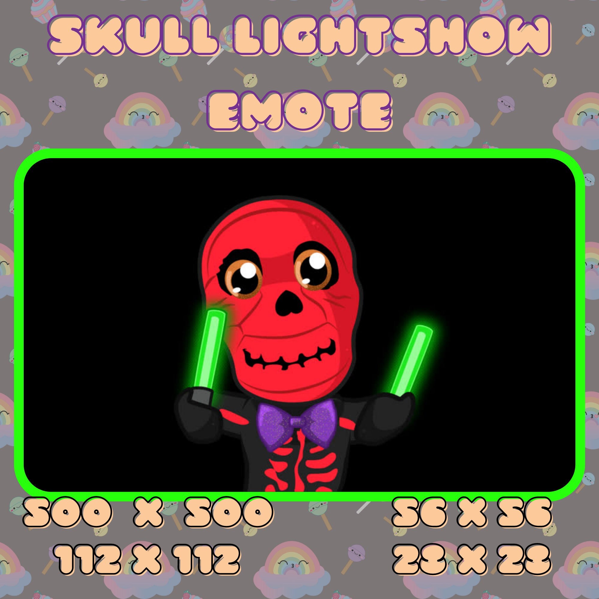 Animated Skull Lightshow Emote / Trovo / Twitch / Halloween / Discord ...