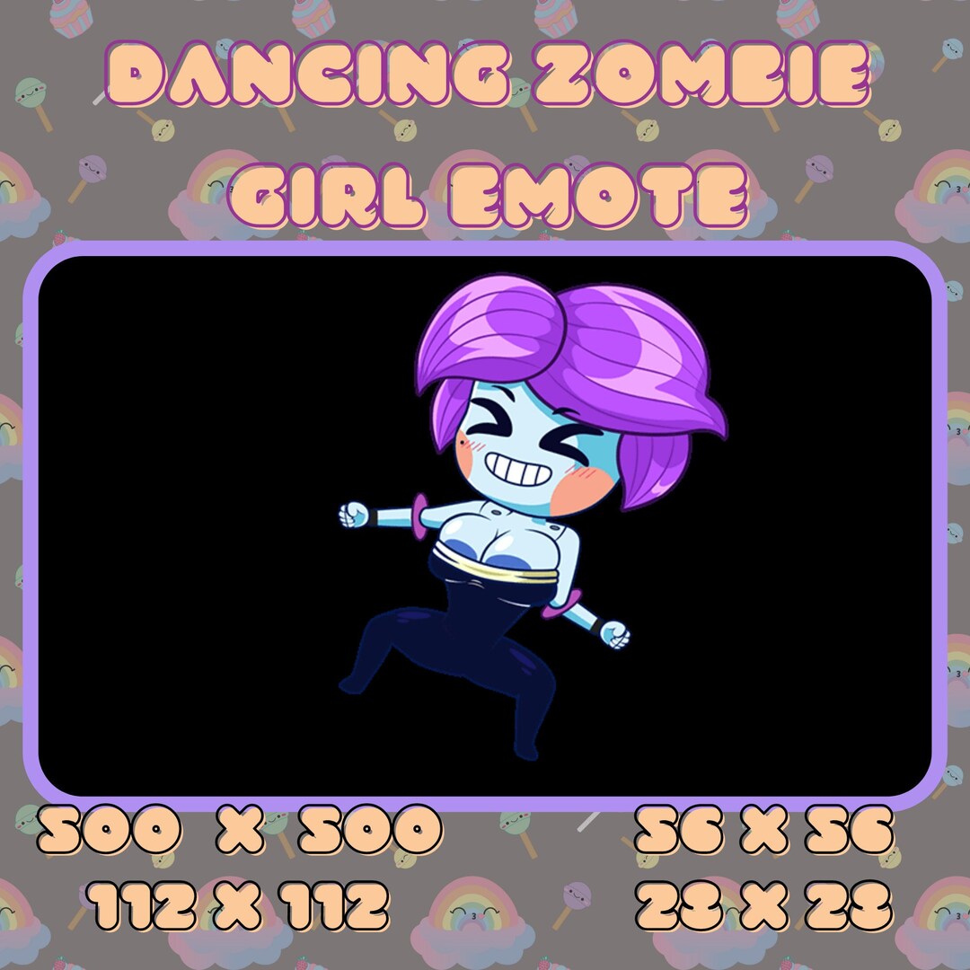 Dancing Zombie Girl Emote / Sub Emote / Twitch / Halloween / Discord ...