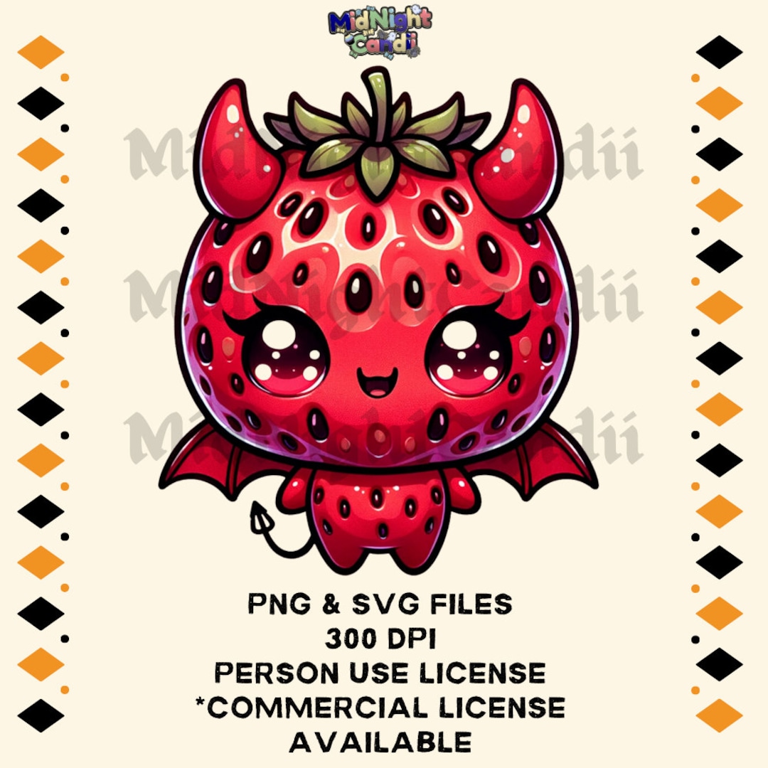 Strawberry Devil SVG/PNG / Demon / Designs / Illustration / Vector ...