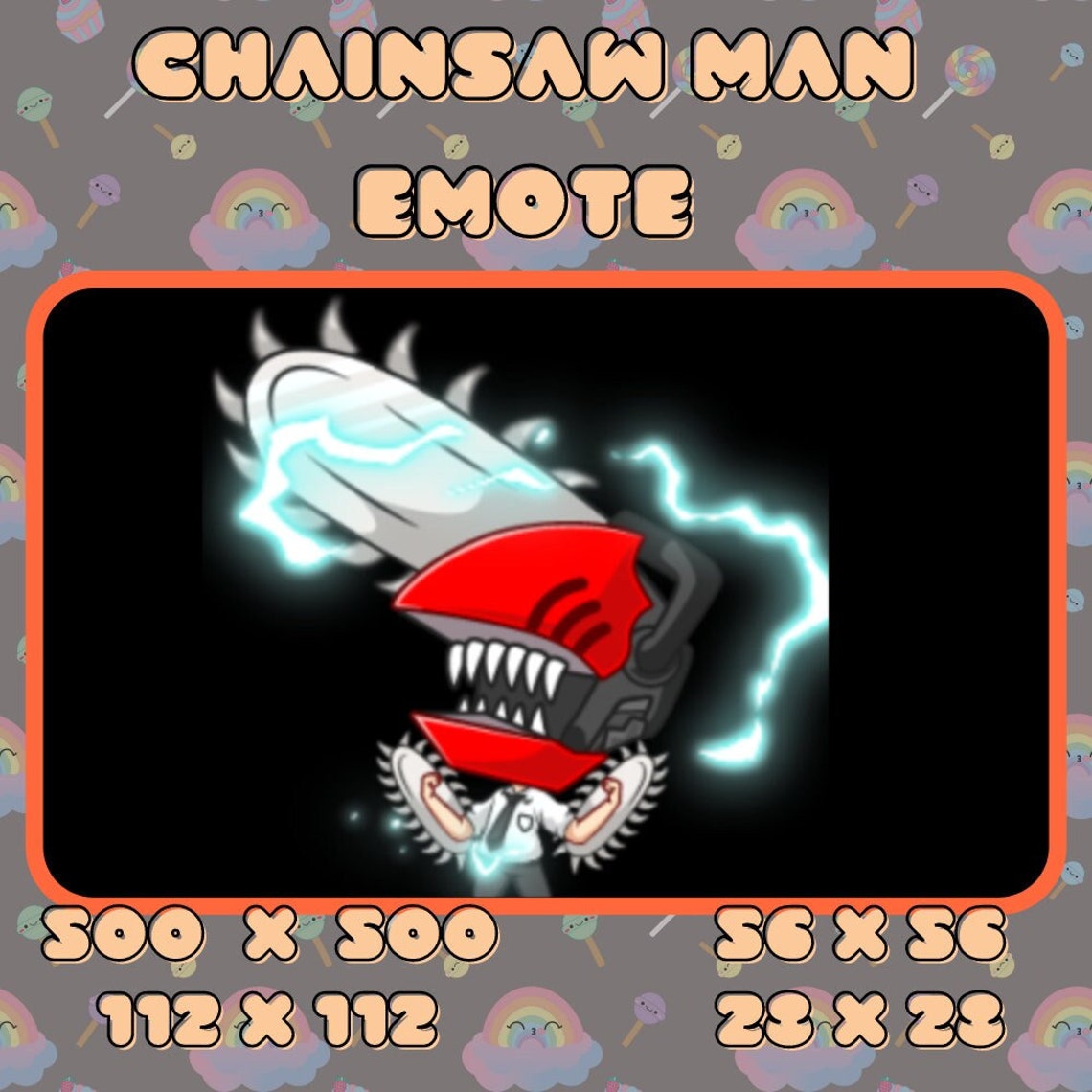 Animated CSM Anime Emote / Sub Emote / Twitch / Discord / Bit - Etsy