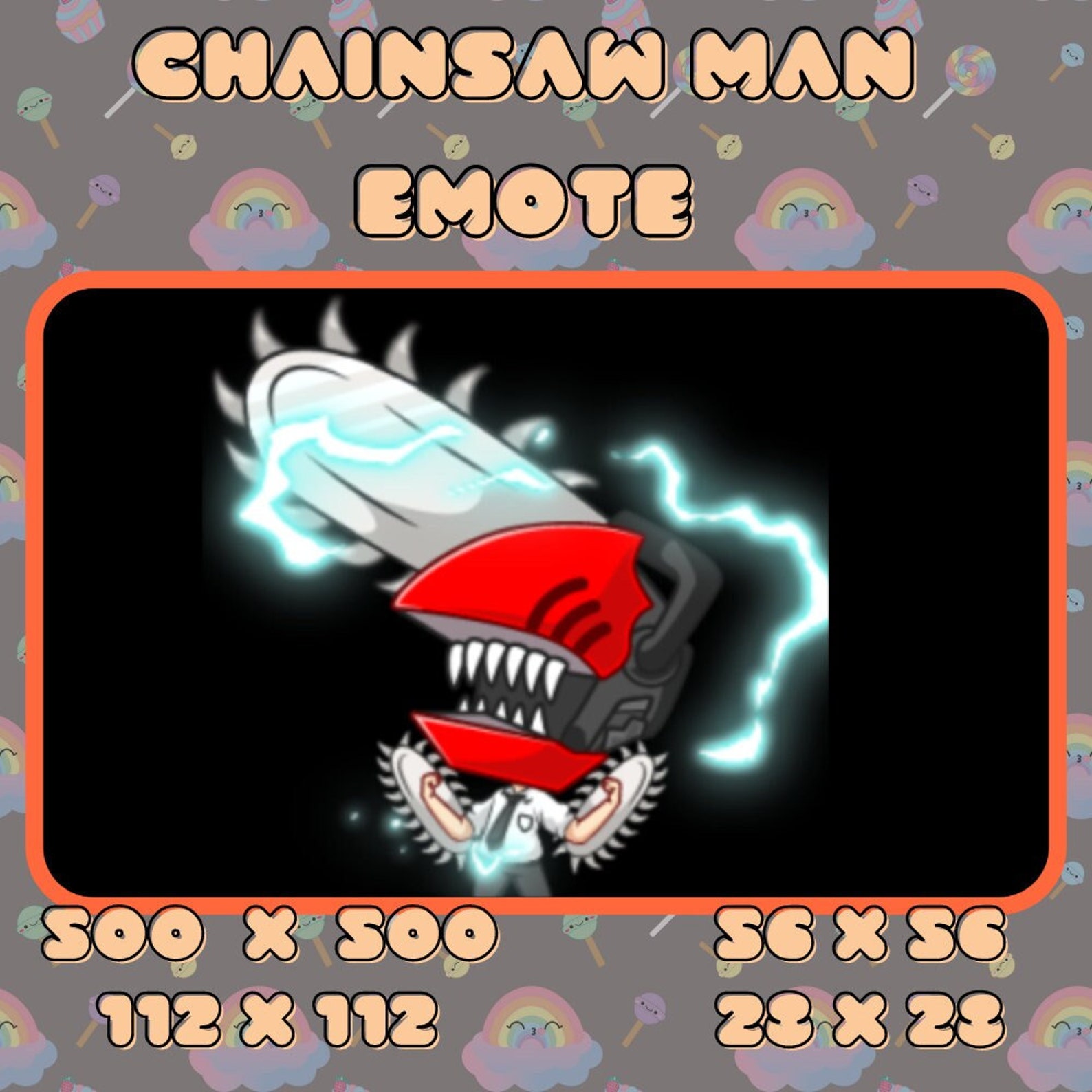 Animated CSM Anime Emote / Sub Emote / Twitch / Discord / Bit Emote ...