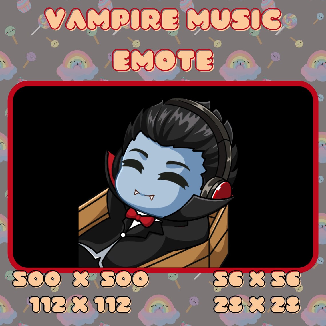 Animated Vampire Music Emote / Sub Emote / Twitch / Halloween / Discord ...