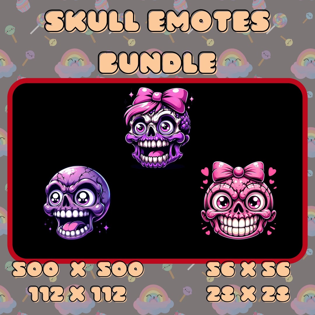 Animated Creepy Skull Emote Bundle / Sub Emote / Twitch / Custom ...