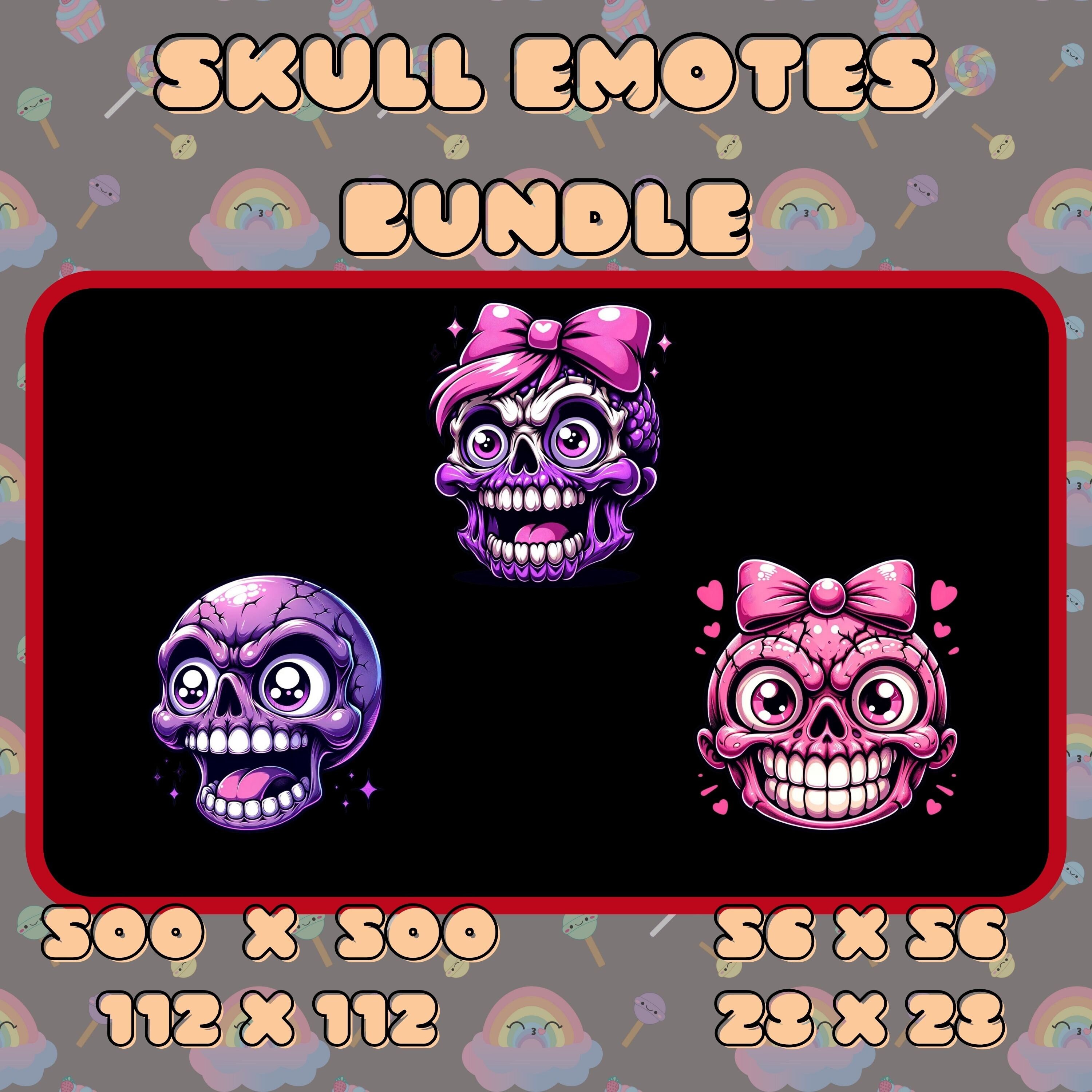 Animated Creepy Skull Emote Bundle / Sub Emote / Twitch / Custom ...