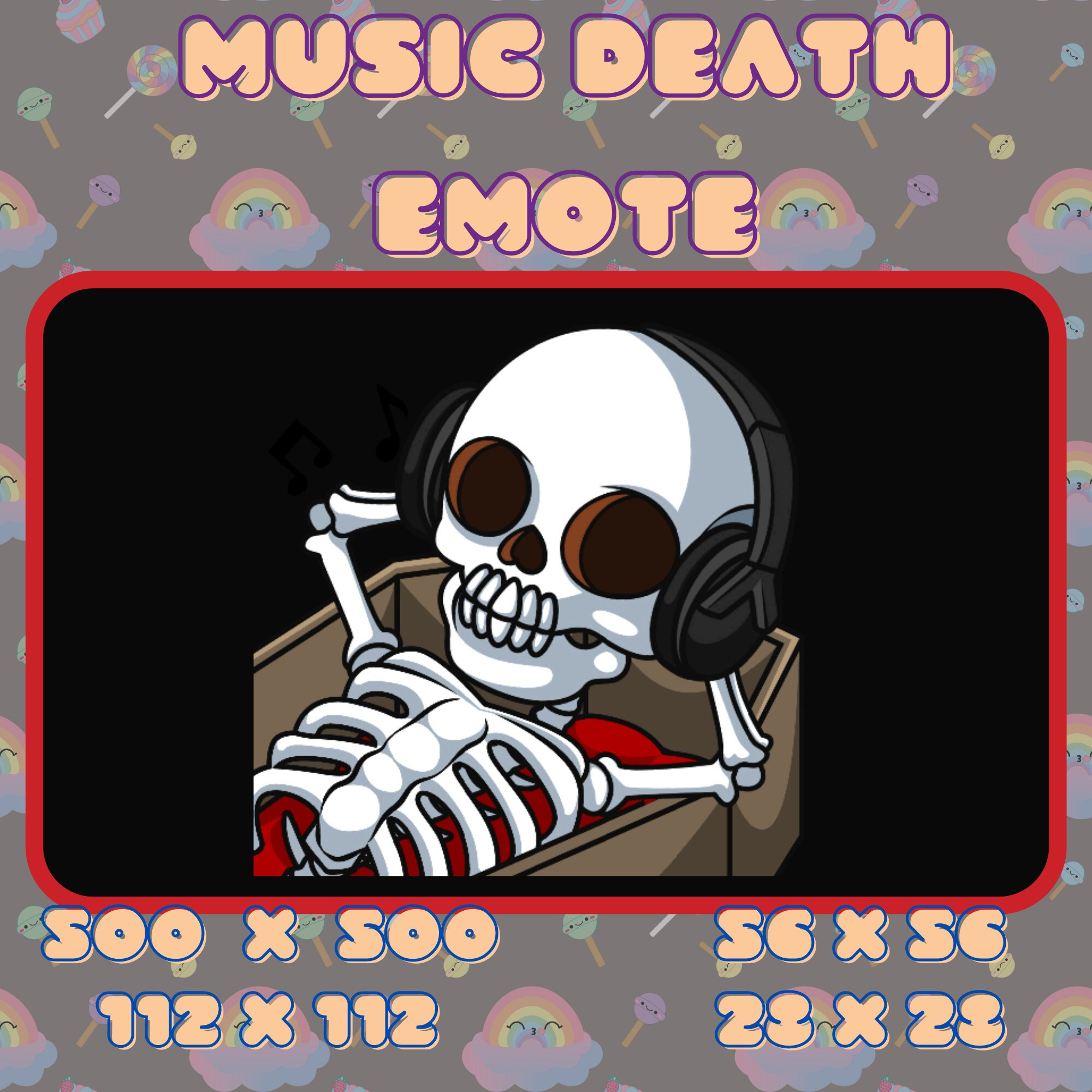 Animated Music Death Emote / Sub Emote / Twitch / Halloween / - Etsy UK