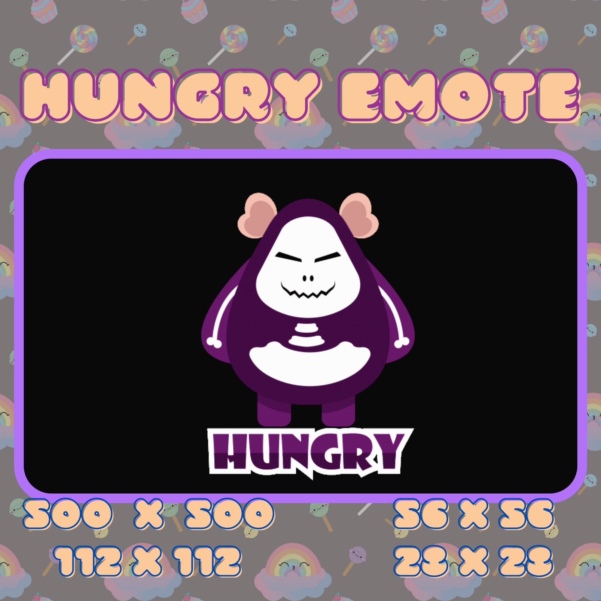 Animated Hungry Emote, Twitch, Discord, Bit Emote, Sub Emote, Emotes ...
