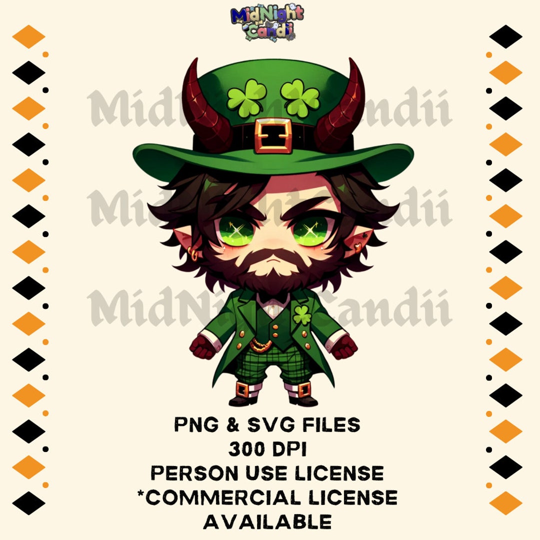 Devil Leprechaun St. Patrick's Day SVG/PNG | Lucky Undead Clipart for ...