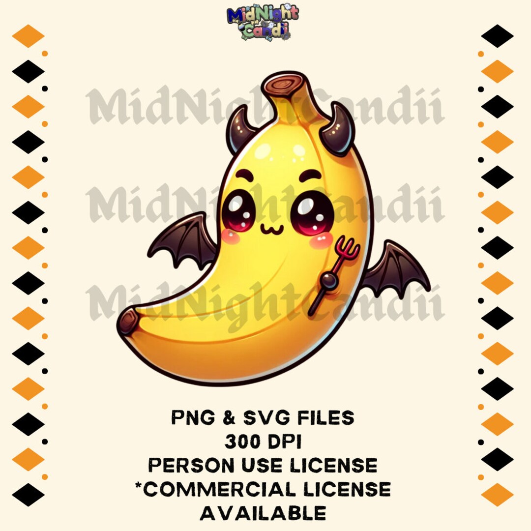 Banana Devil SVG/PNG / Demon / Designs / Illustration / Vector / Images ...