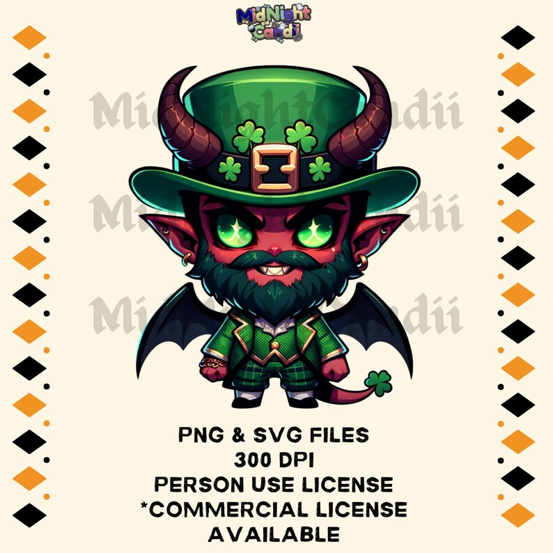 Devil Leprechaun St. Patrick's Day SVG/PNG Lucky Undead Clipart for ...
