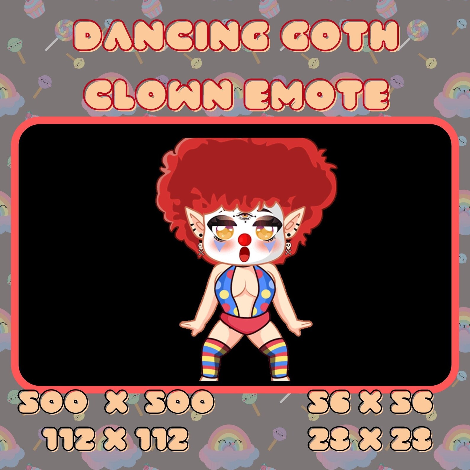Dancing Goth Clown Emote / Sub Emote / Twitch / Halloween / Discord ...