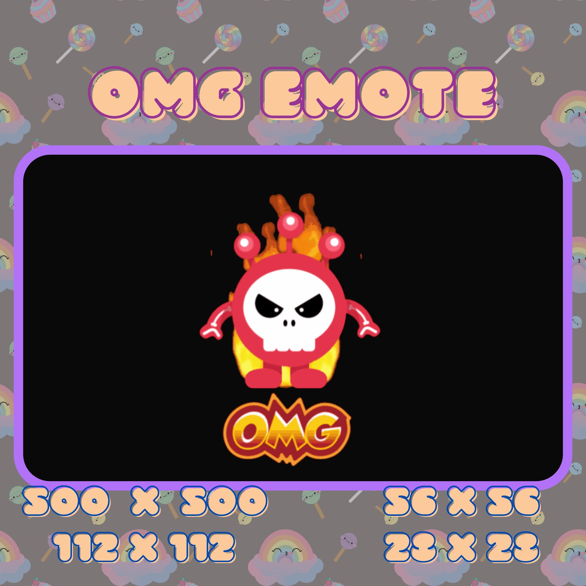 Animated OMG Fire Emote, Twitch, Discord, Bit Emote, Sub Emote, Emotes ...