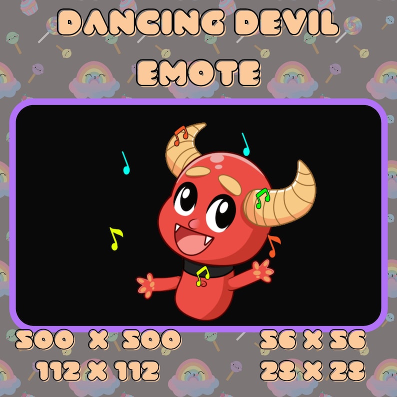 Animated Dancing Devil Emote / Sub Emote / Twitch / Halloween / Discord ...