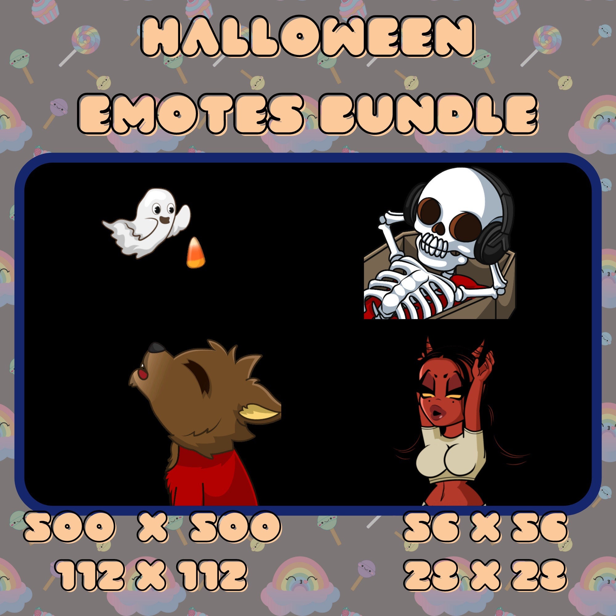 Halloween Emotes Bundle / Sub Emote / Twitch / Animated / Discord / Bit ...