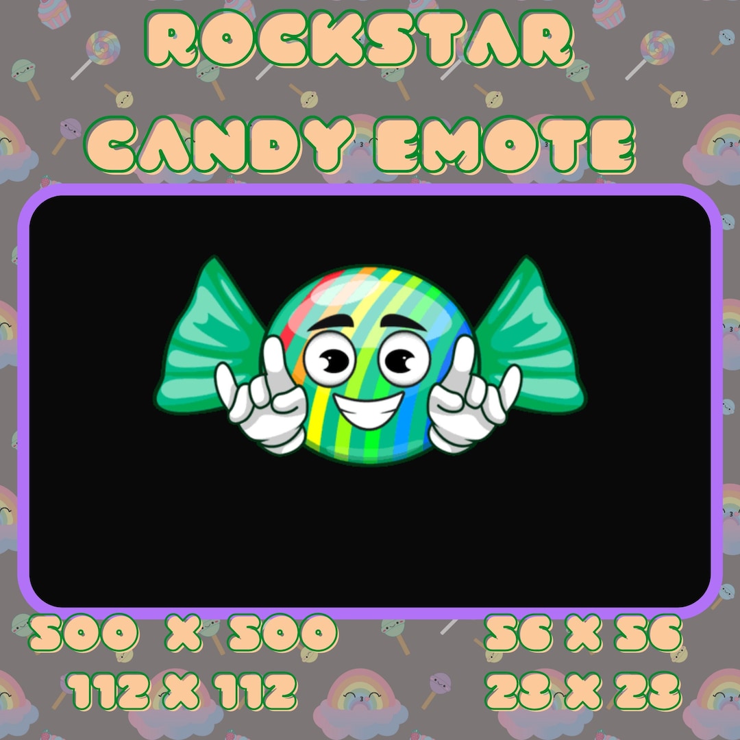 Animated Rockstar Candy Emote, Twitch, Discord, Bit Emote, Sub Emote ...