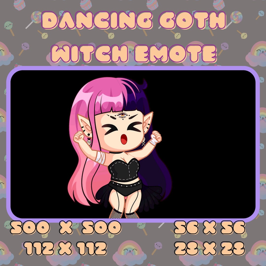 Dancing Goth Witch Emote / Sub Emote / Twitch / Halloween / Discord ...
