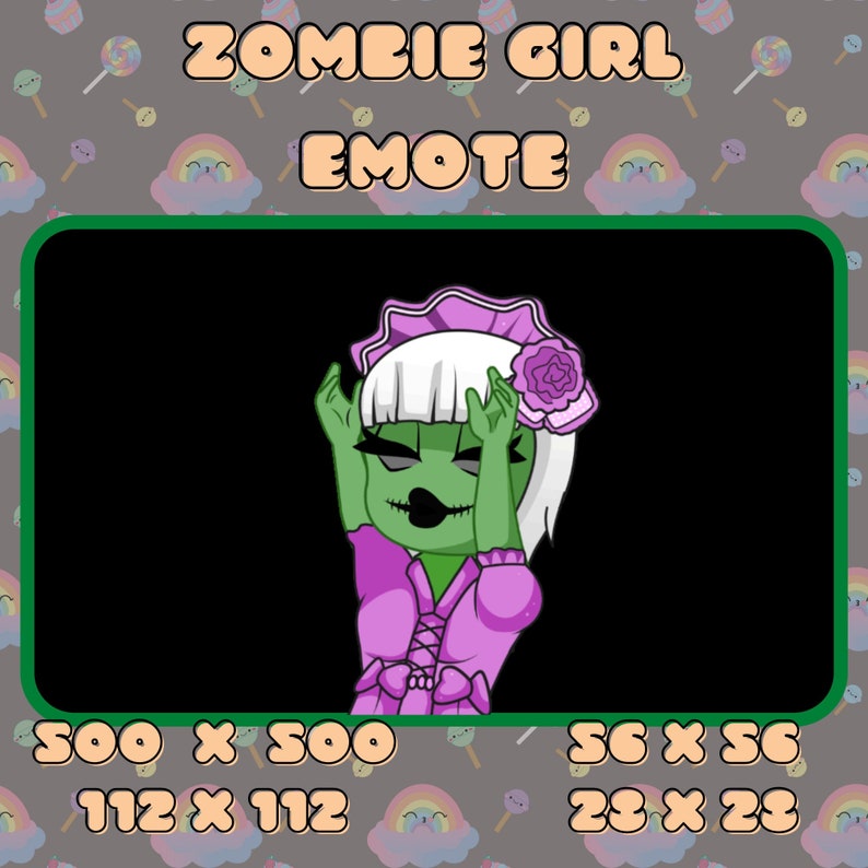 Animated Zombie Girl Emote / Sub Emote / Twitch / Halloween / Discord ...