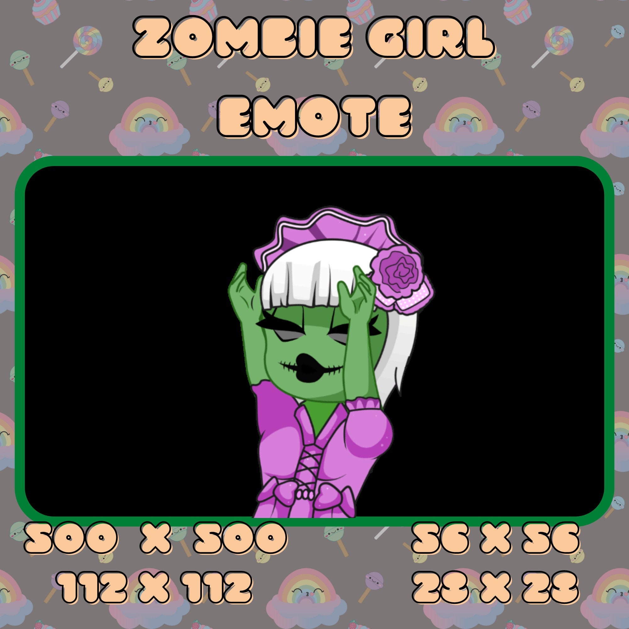 Animated Zombie Girl Emote / Sub Emote / Twitch / Halloween / Discord ...
