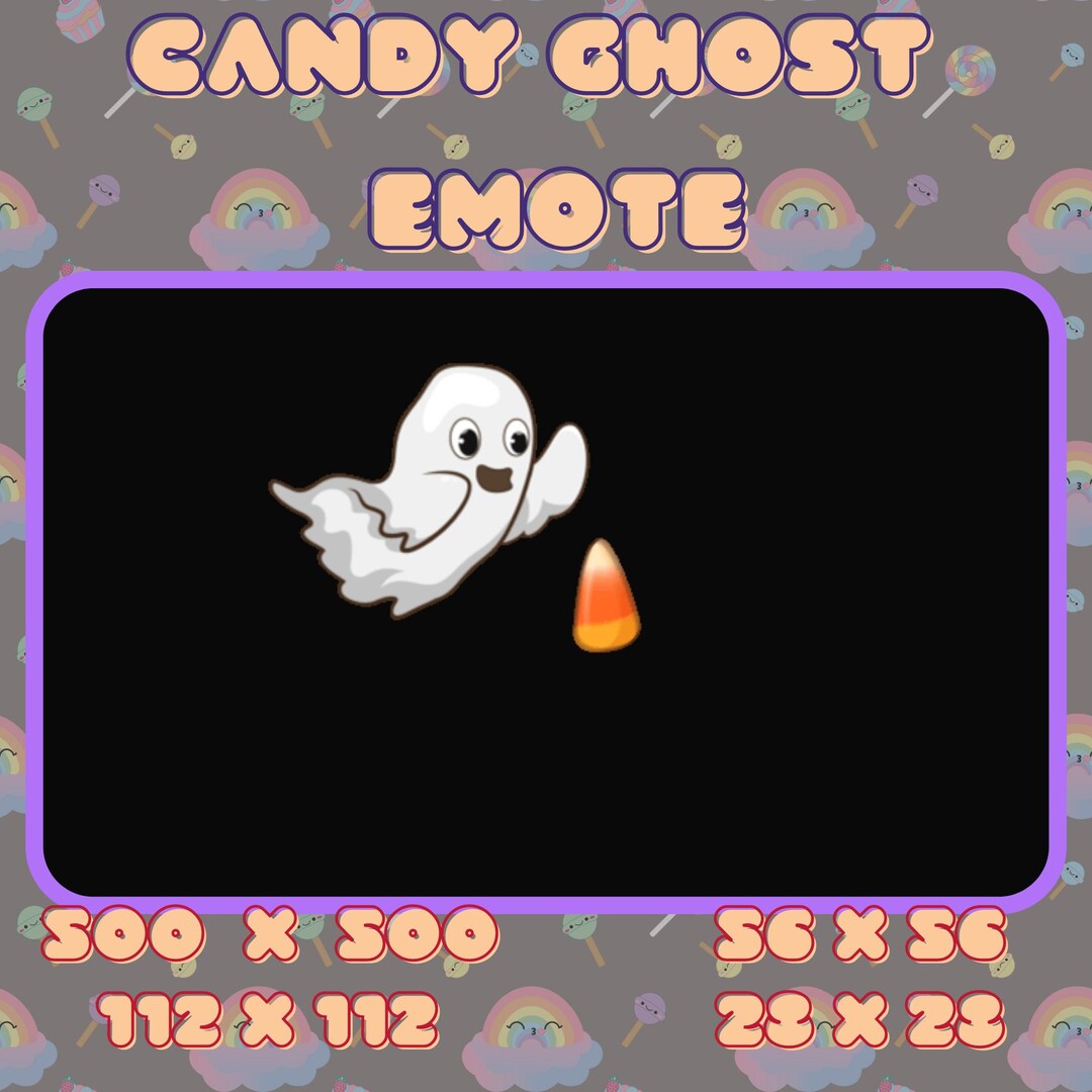 Animated Candy Ghost Emote, Twitch, Discord, Bit Emote, Sub Emote ...