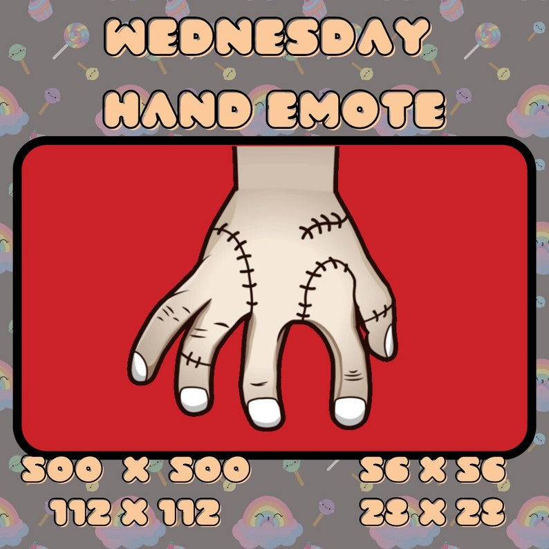 Wednesday Hand Emote / Sub Emote / Twitch / Creepy / Discord / - Etsy