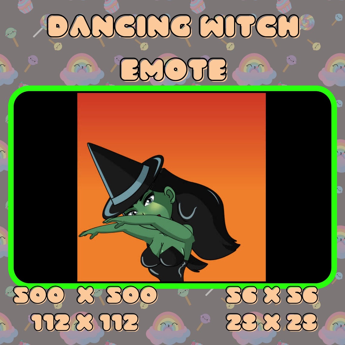 Animated Dancing Witch Emote / Sub Emote / Twitch / Halloween / Discord ...