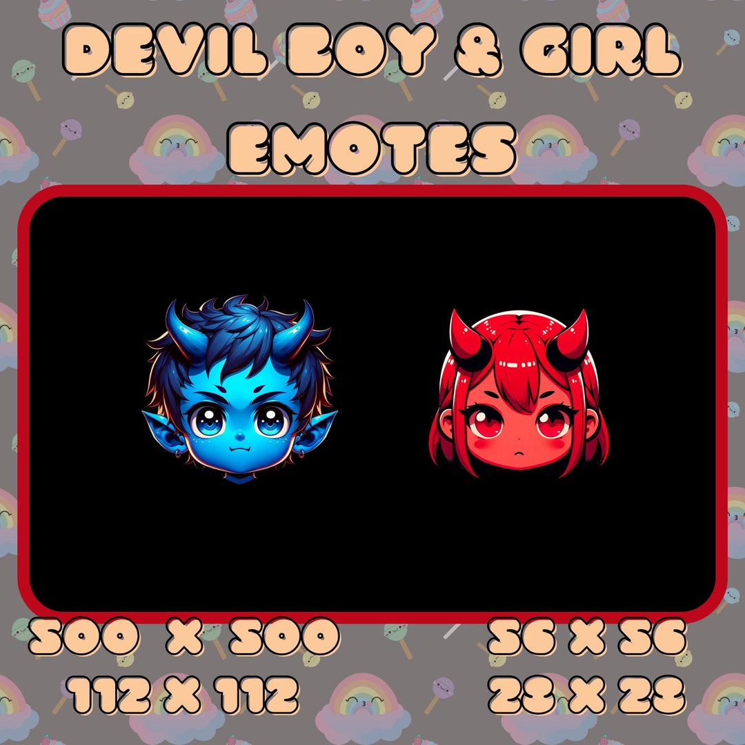 Animated Devil Boy & Girl Emote / Sub Emote / Twitch / Custom / Discord ...
