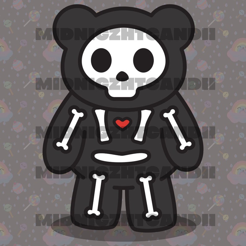 Skeleton Bear PNG, Creepy Clipart, Spooky Designs, Halloween Images for ...