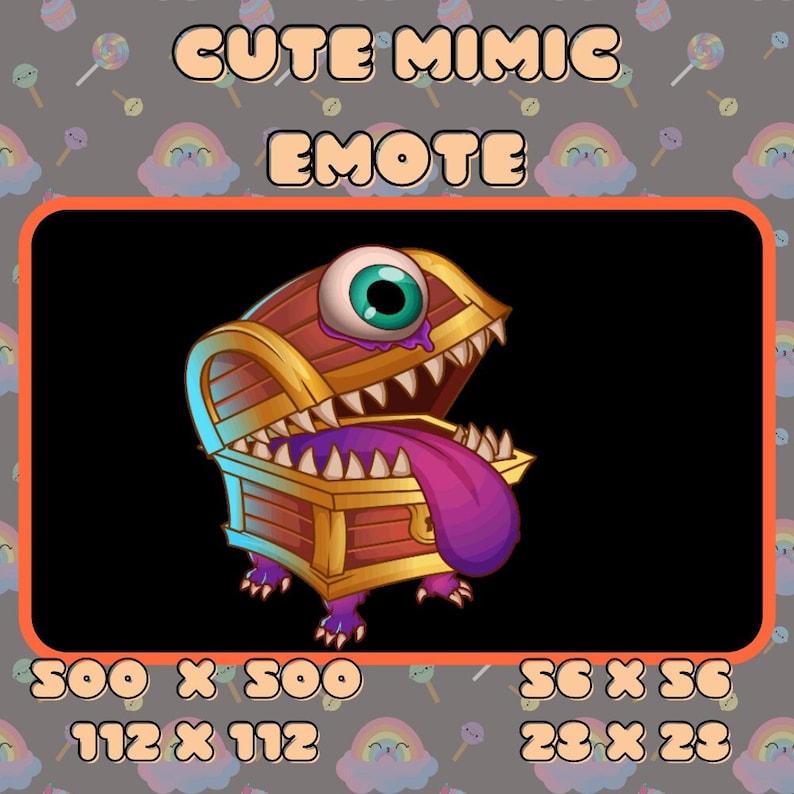 Animated Mimic Emote / Sub Emote / Twitch / Treasure / Discord / Bit ...