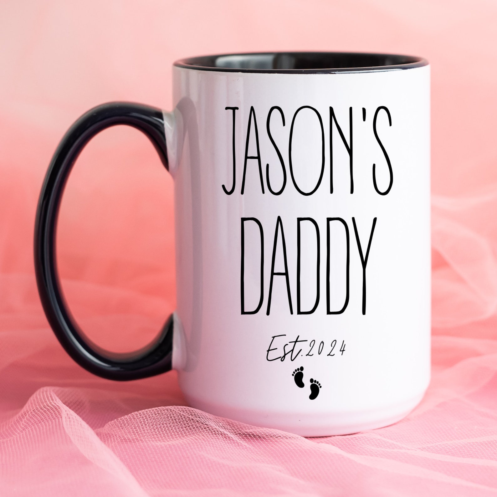 Custom Daddy Mug Daddy Est 2024 First Time Dad Mug New Dad - Etsy