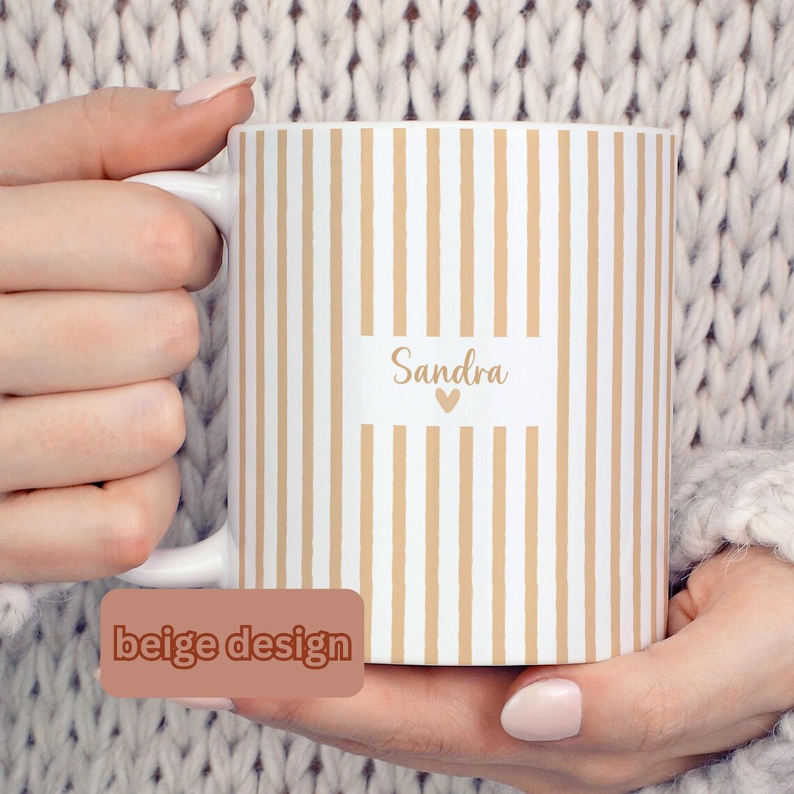 Custom Name Striped Mug, Personalized Gift, Stylish Cup - Etsy