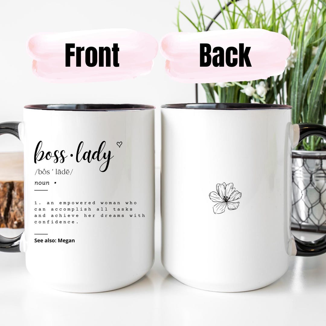 Boss Lady Noun, Personalized Boss Lady Definition Mug, Custom Name ...