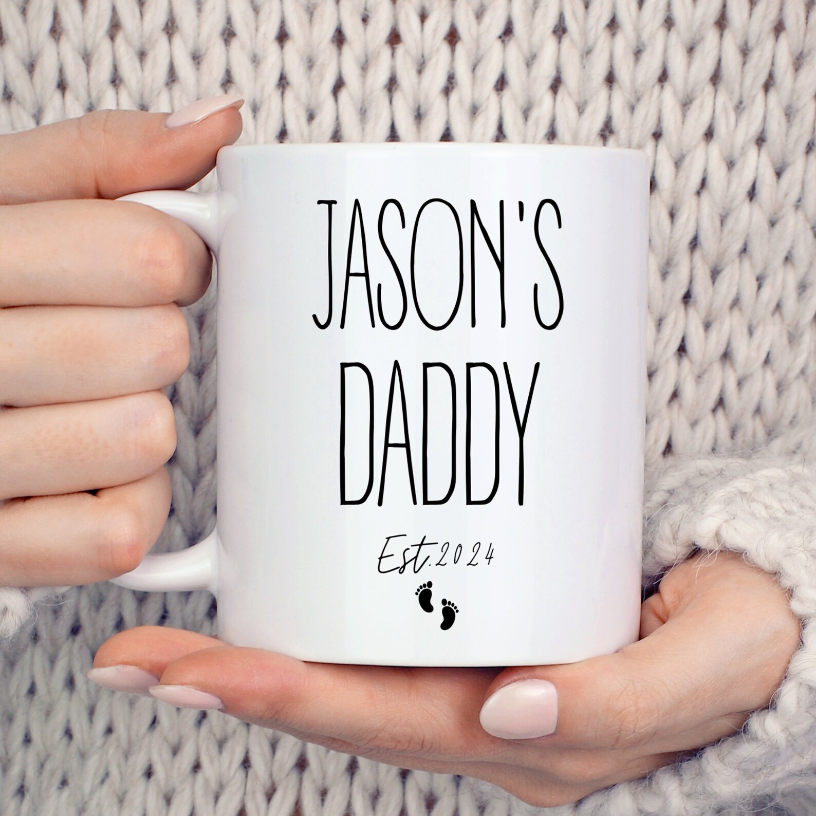 Custom Daddy Mug Daddy Est 2024 First Time Dad Mug New Dad - Etsy