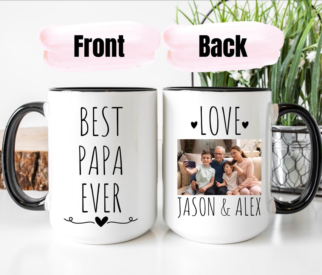 Best Papa Ever Mug, Personalized Mug With Picture, Papa Gift, Photo Mug ...