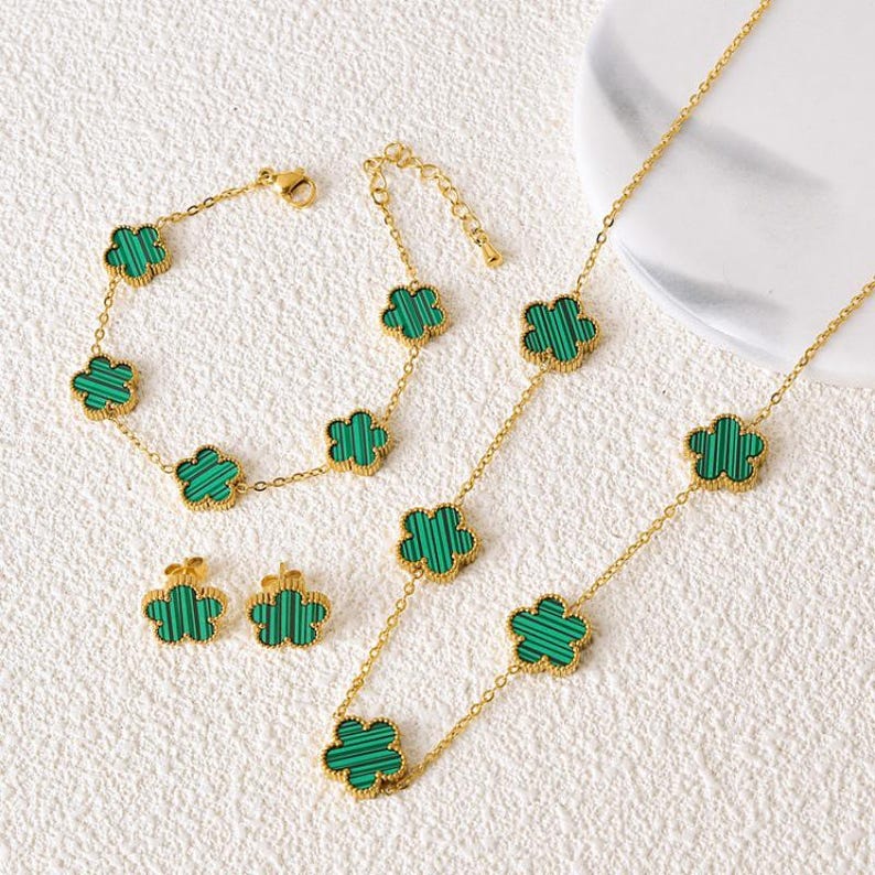 Van Cleef 5 Leaf With Different Colours 4 Clover, Turquoise, Necklace ...